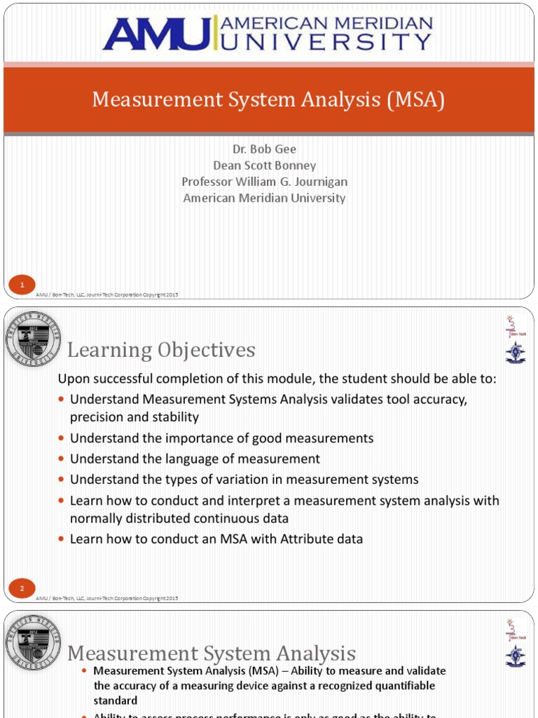 Measurement System Analysis (MSA) | PDF | Accuracy And Precision | Observational Error