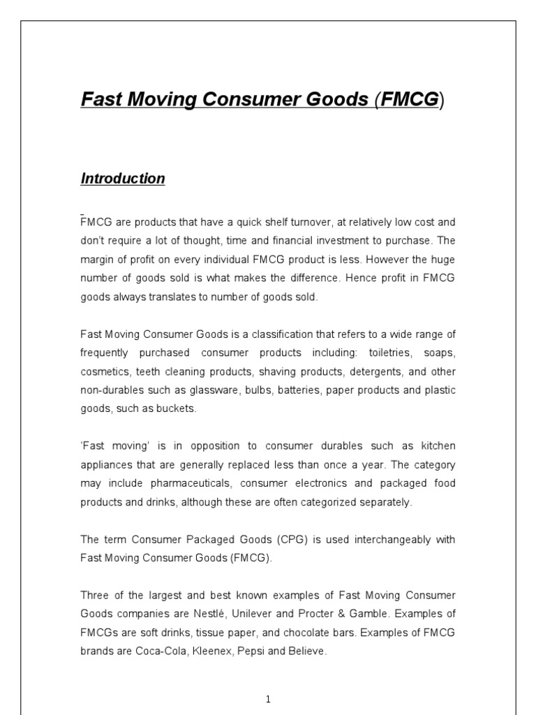 FMCG Project | PDF | Brand | Marketing