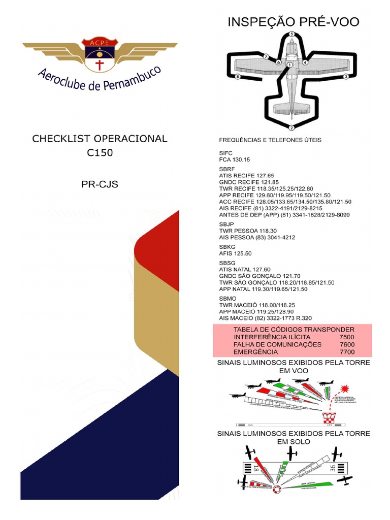 Checklist Operational Cessna C150 | PDF | Flap (Aeronáutica) | Aileron