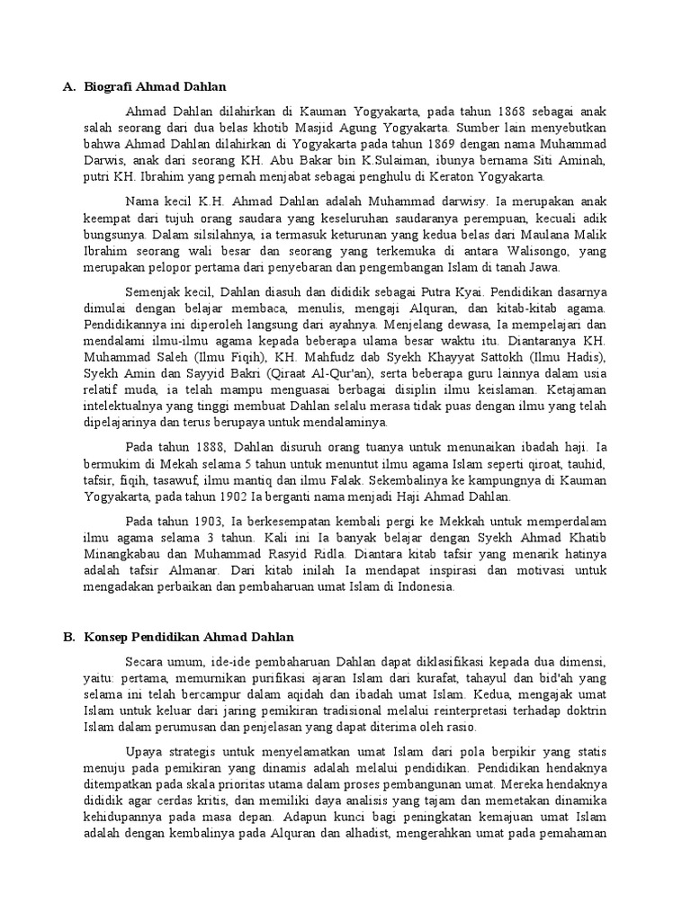 Konsep Pendidikan Islam Dalam Perspektif KH. Ahmad Dahlan | PDF