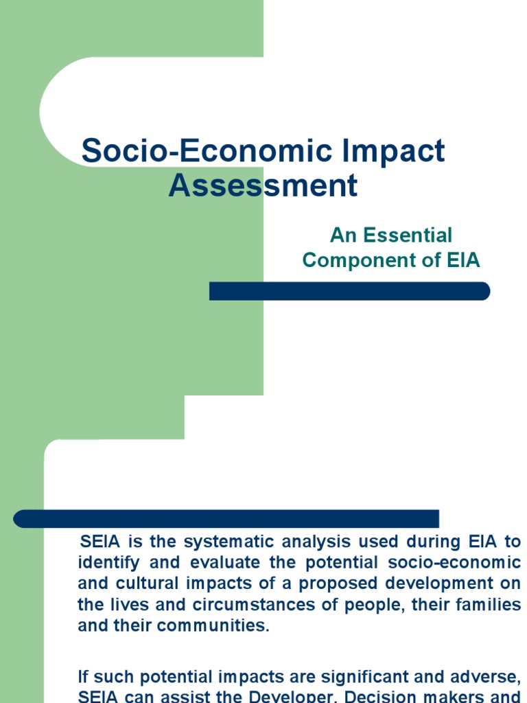2-Socio-Economic Impact Assessment | PDF | Environmental Impact ...