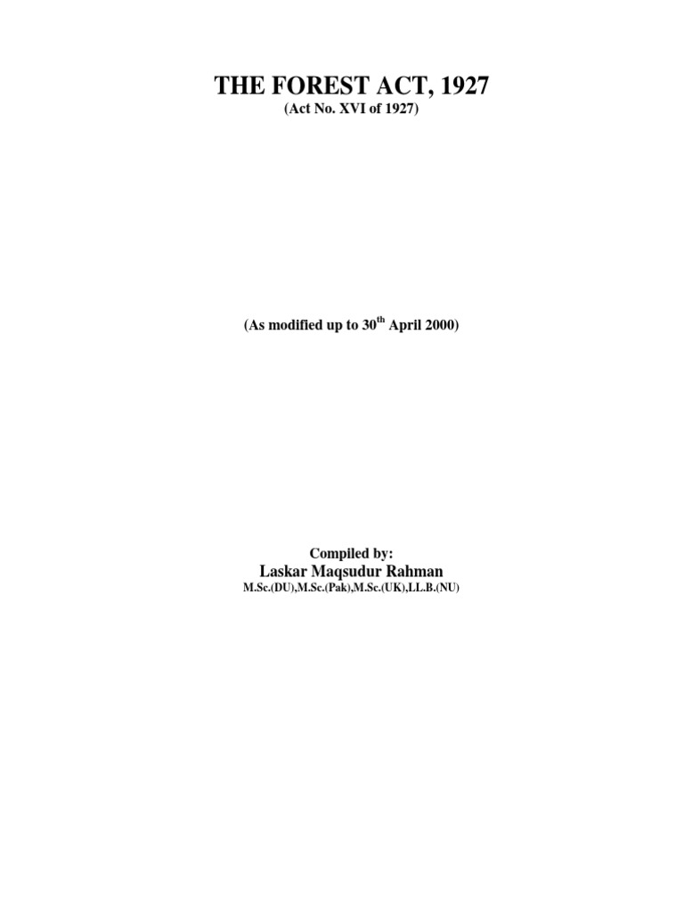 Forest Act | PDF | Forestry | Eminent Domain