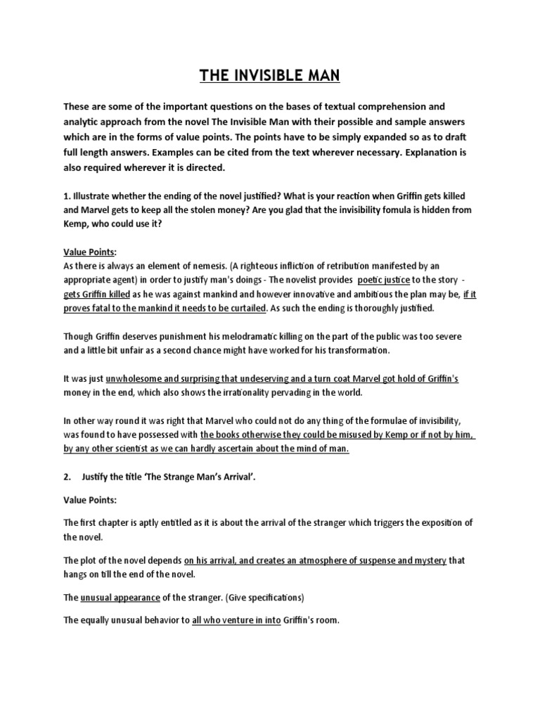 Minor Characters in Invisible Man | PDF | The Invisible Man | Science