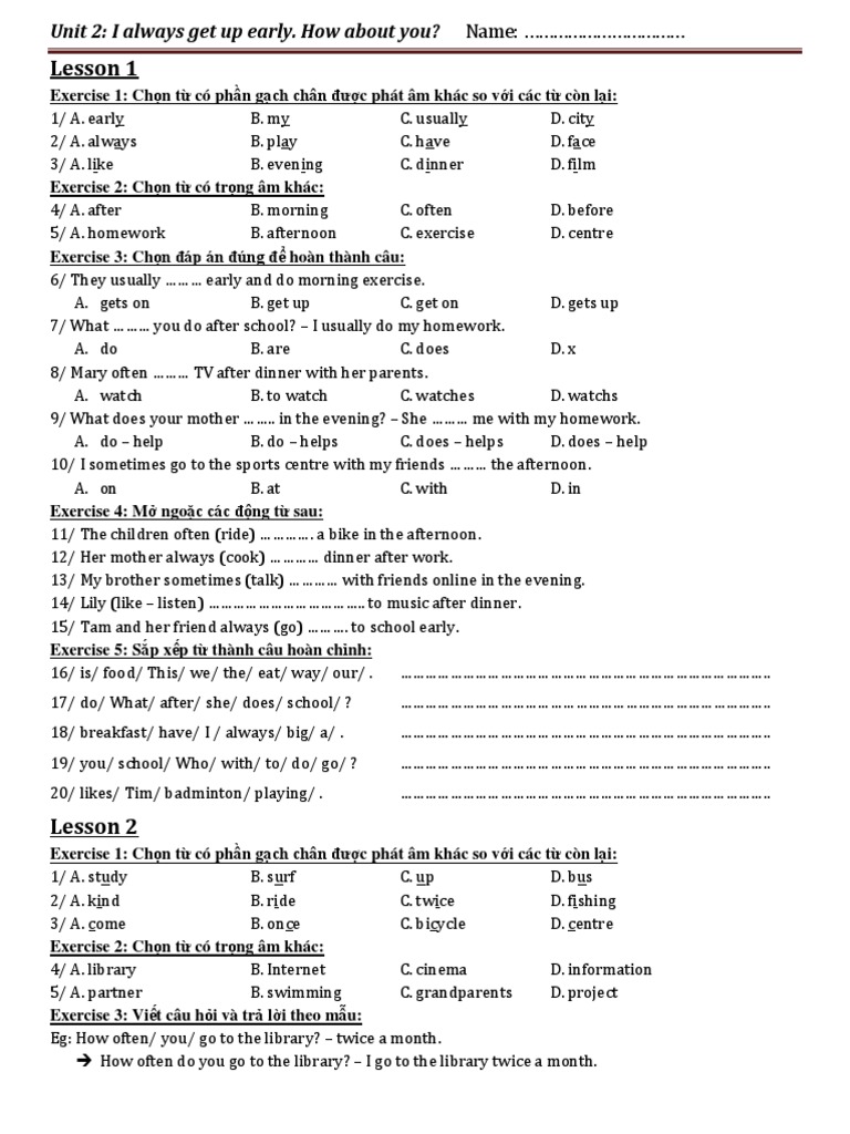 Grade 5 - Unit 2 | PDF