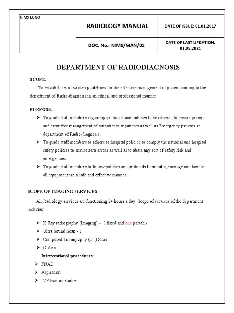Radiology Manual | PDF | Radiology | Medical Imaging
