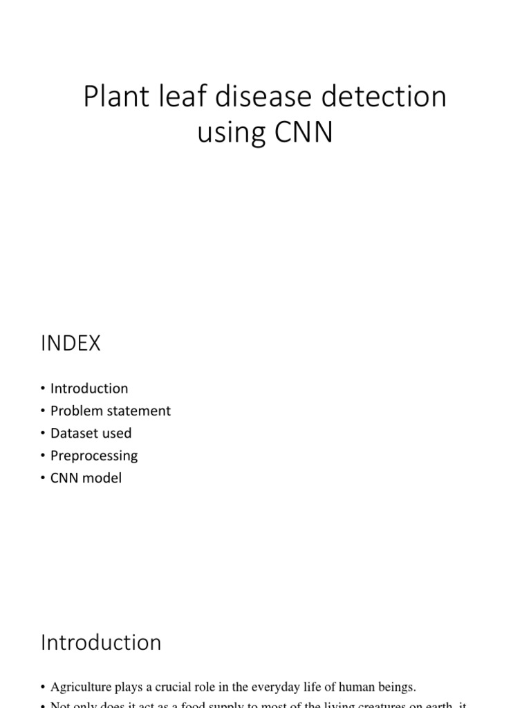 Plant Leaf Disease Detection Using CNN | PDF | Cybernetics | Applied ...