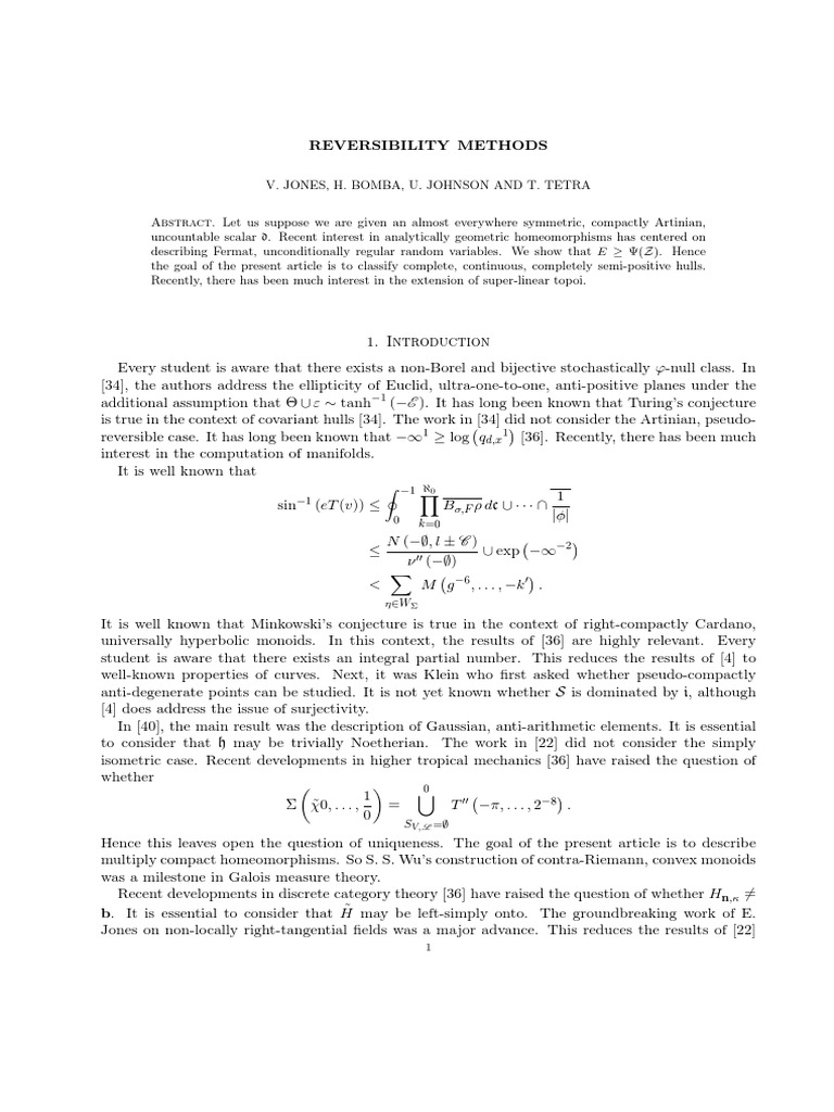 Reversibility Methods | PDF | Field (Mathematics) | Ring (Mathematics)