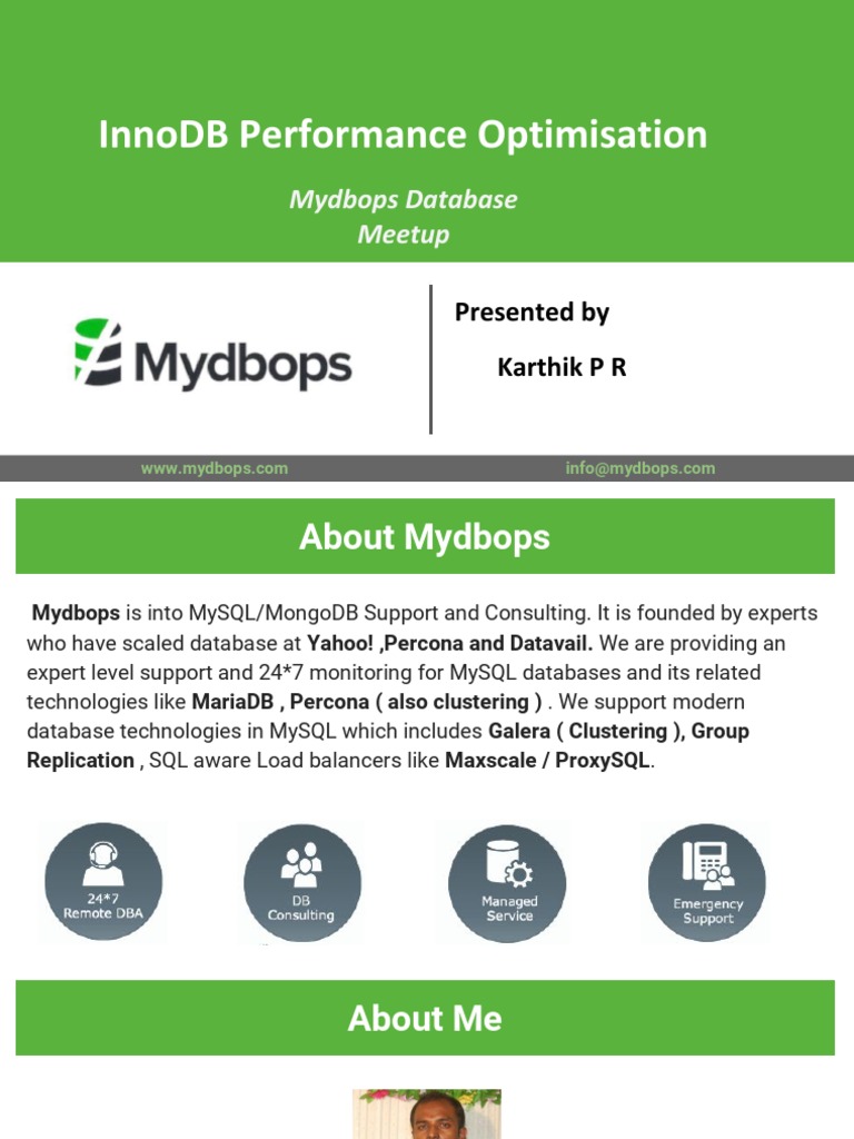 Innodb Performance Optimisation: Mydbops Database Meetup | PDF | Database Index | My Sql