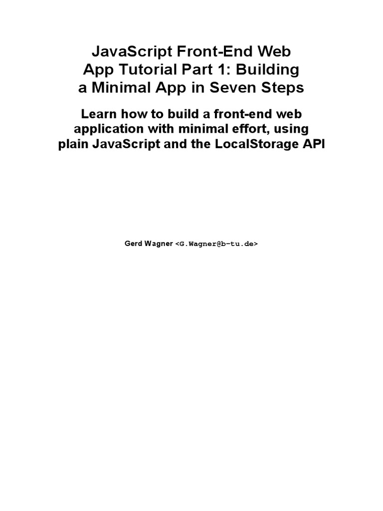 0415 Javascript Front End Web App Tutorial Part 1 Pdf Html Html5
