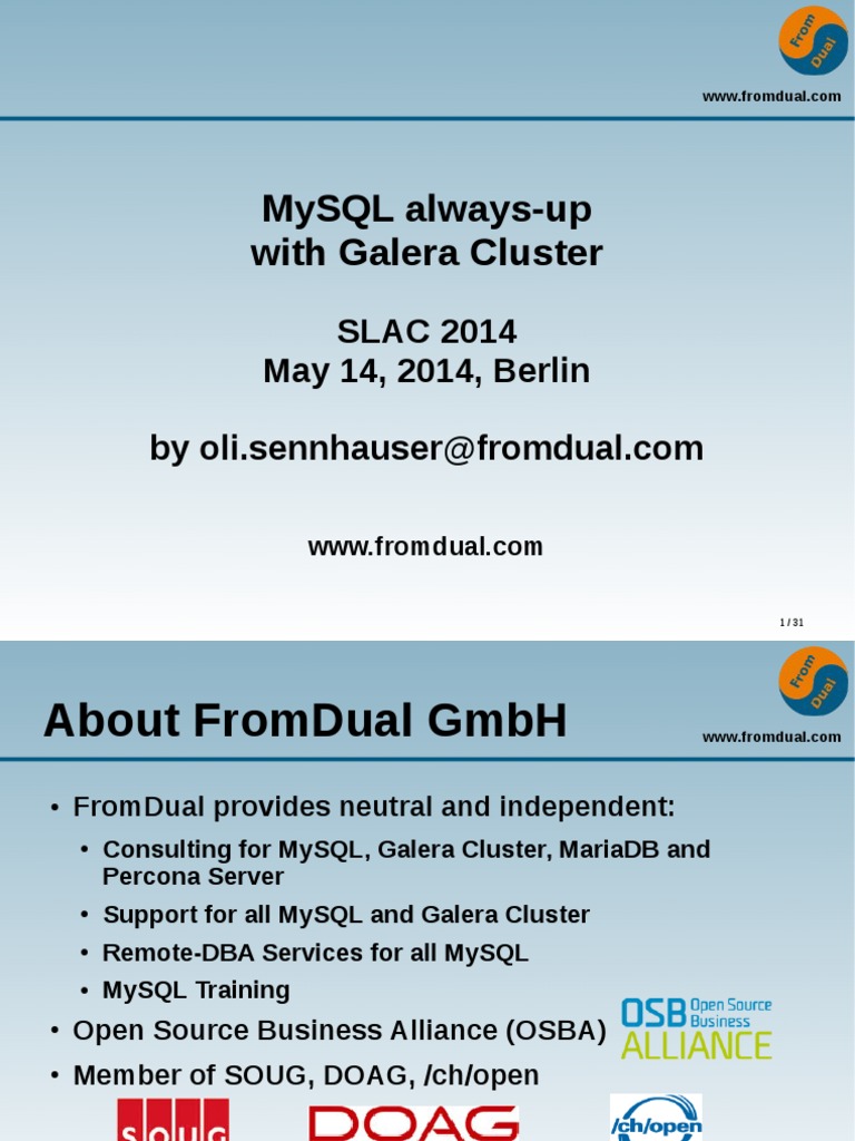 Mysql Always Up Mit Galera Cluster | PDF | Computer Network | Replication (Computing)