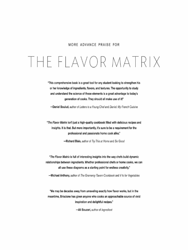 The Flavor Matrix The Art and Science of Pairing Common Ingredients To ...