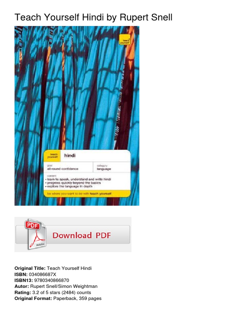 Teach Yourself Hindi by Rupert Snell | PDF | Books | Linguistics