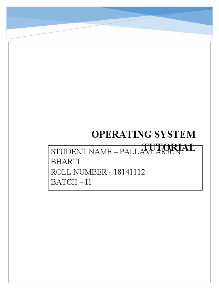 Operating System Tutorial | PDF | Scheduling (Computing) | Process ... Operating System Tutorial | PDF | Scheduling (Computing) | Process ...
