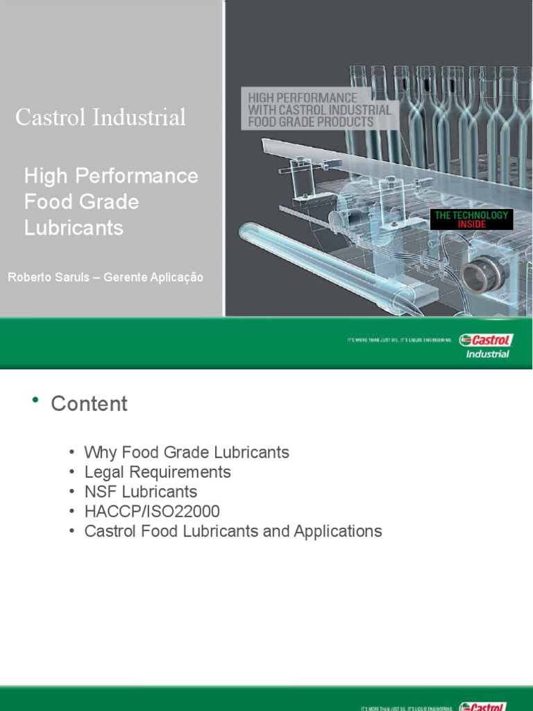 Castrol Food Grade Presentation To Biofuels | PDF | Lubricant | Hazard ...