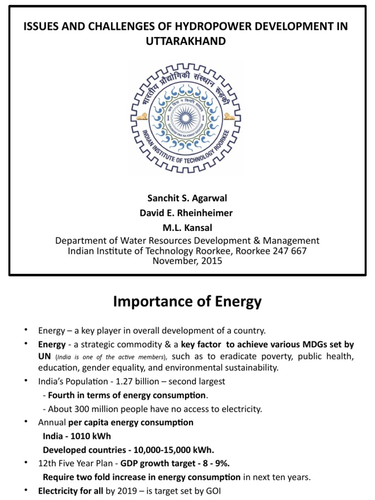 Issues and Challenges of Hydropower Development in Uttarakhand | PDF ...