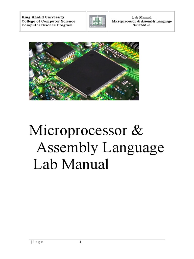 Microprocessor & Assembly Language Lab Manual | PDF | Computer Program | Programming