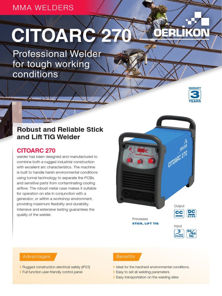Citoarc 270: Professional Welder For Tough Working Conditions | PDF ...