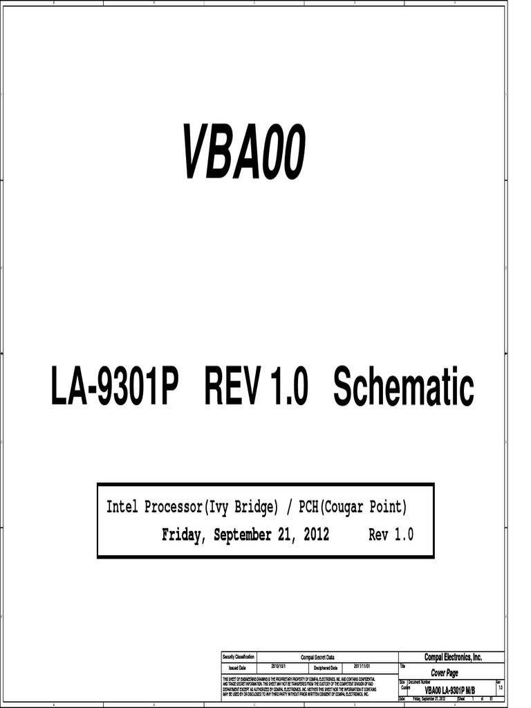 Schematic Lenovo IdeaCentre C540 Compal LA-9301P | PDF | Usb | Computer Hardware