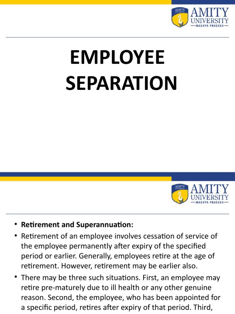 Employee Separation Types and Benefits | PDF | Layoff | Employment