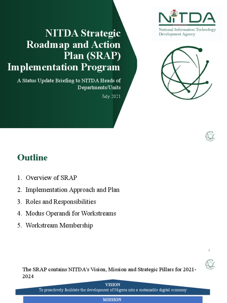 NITDA Strategic Roadmap and Action Plan (SRAP) Implementation Program | PDF | Strategic Planning ...