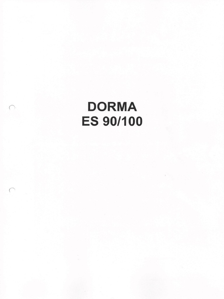 Dorma ES 90 100 | PDF | Switch | Electrical Connector