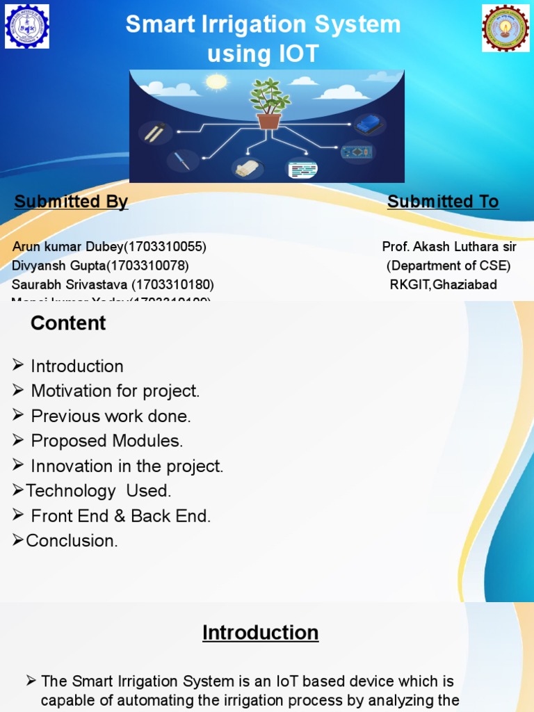 Smart Irrigation System | PDF | Internet Of Things | Arduino