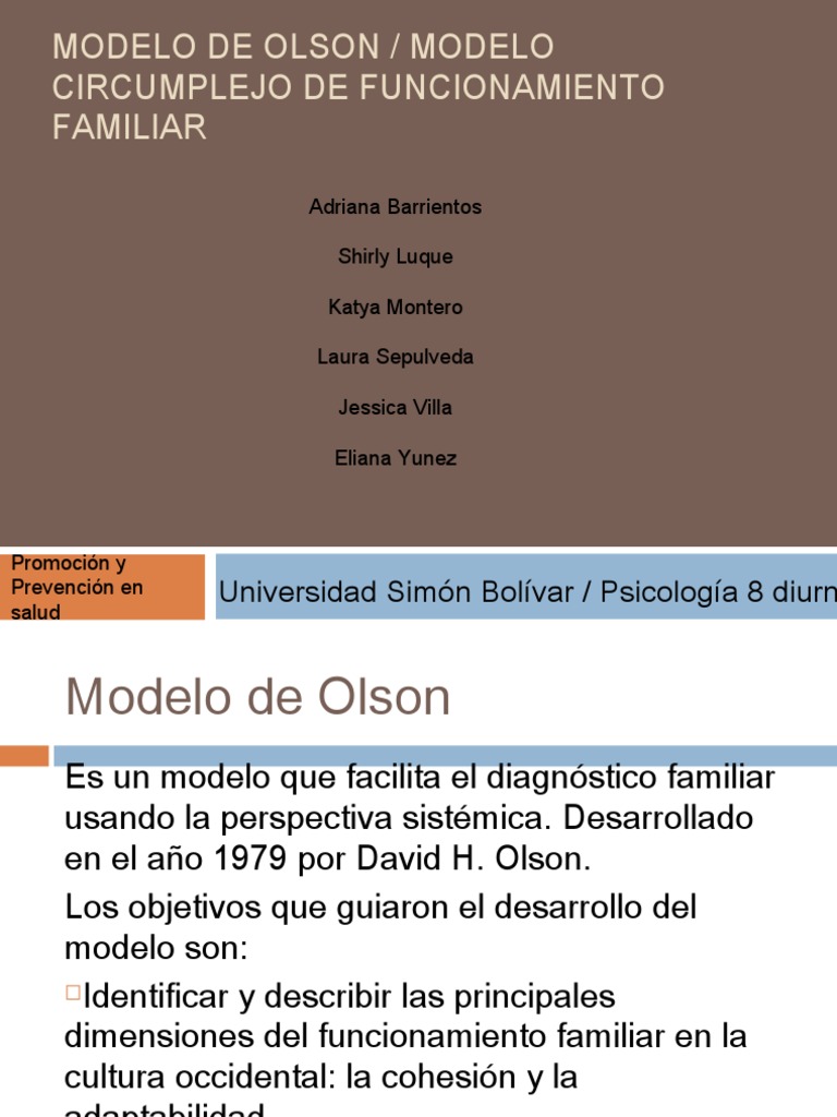 Análisis del modelo de Olson sobre el funcionamiento familiar | PDF ...