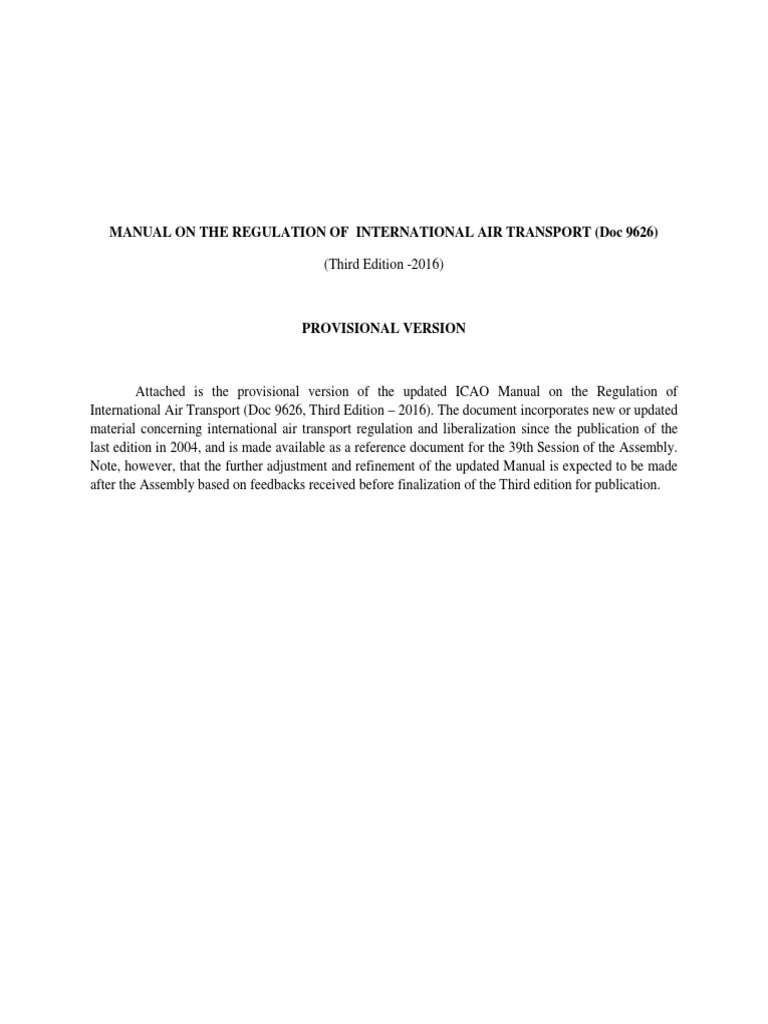 Provisional Doc 9626 | PDF | Airlines | License