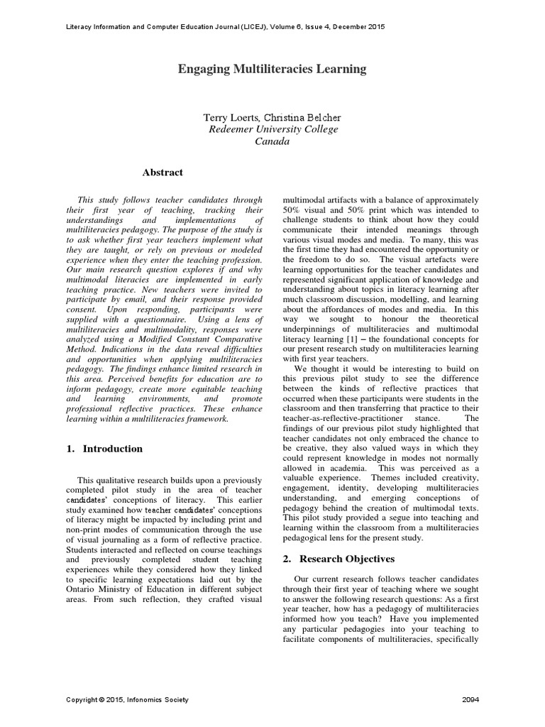 Engaging Multiliteracies Learning | PDF | Reflective Practice | Literacy