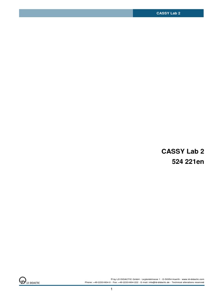 Cassy Lab 2 524 221en | PDF | Pendulum | Equations Of Motion