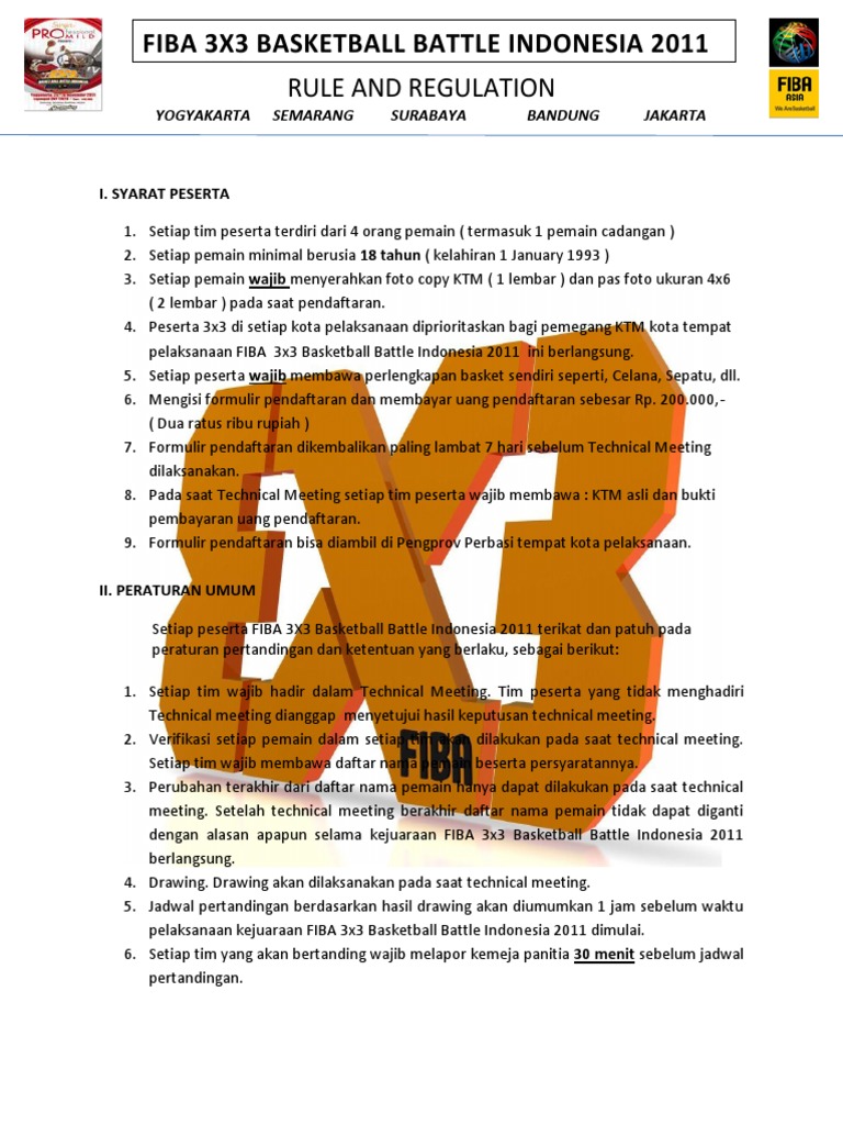 Rules and Regulation - 3x3 | PDF