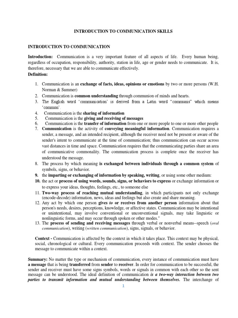 Introduction To Communication Skills 22 | PDF | Nonverbal Communication ...