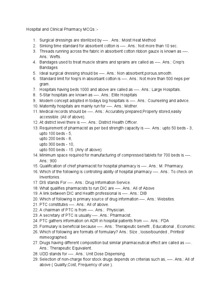 HCP MCQs | PDF | Pharmacy | Health Care
