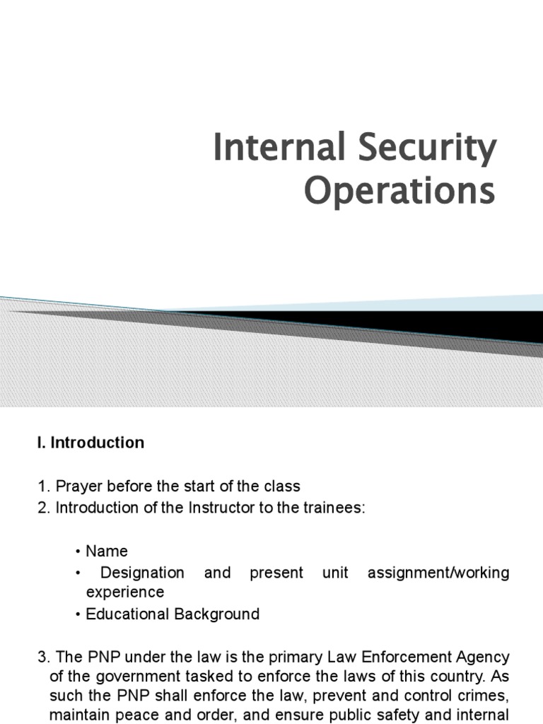 Internal Security Operations | Download Free PDF | Criminal Justice ...
