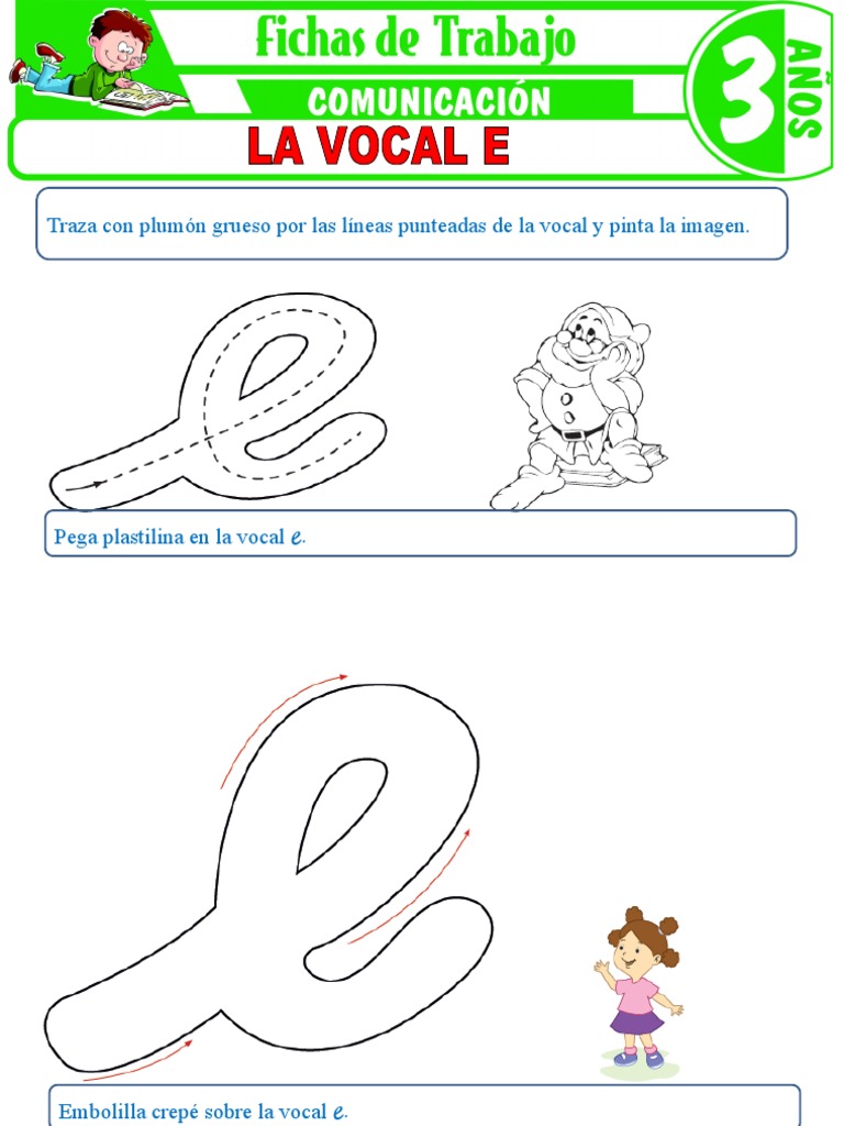 Hoja De Trabajo De Vocal Consonante E
