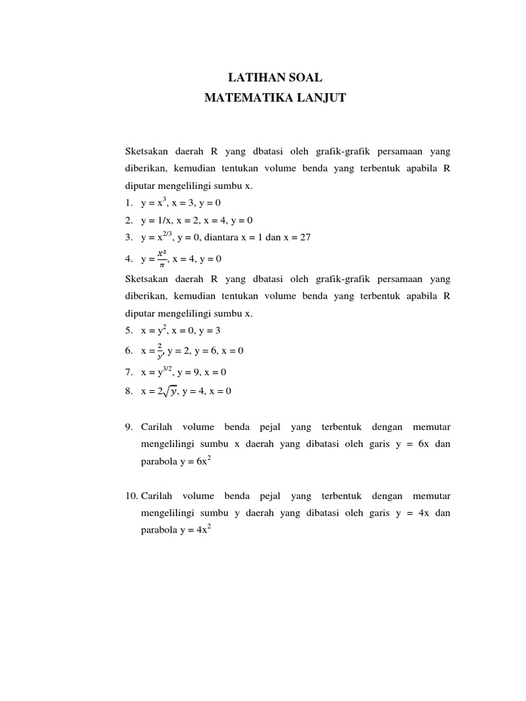 LATIHAN SOAL Matematika Lanjut | PDF