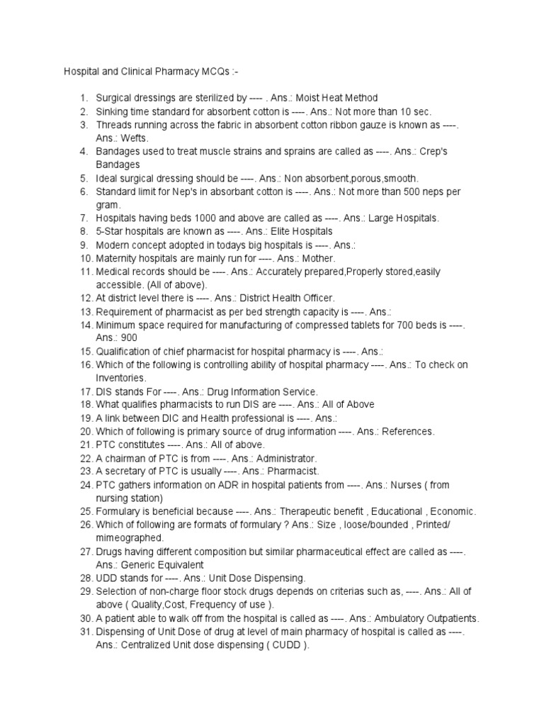 HCP MCQs | PDF | Pharmacy | Pharmaceutical Sciences