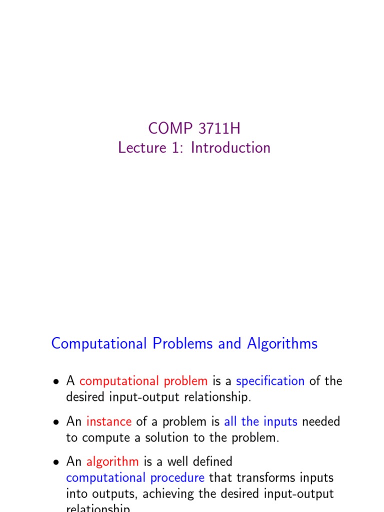 Lesson 1 Pdf Time Complexity Algorithms