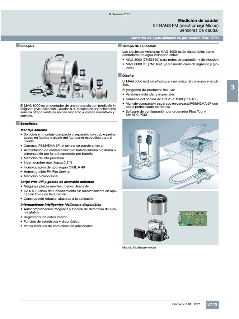 Catalogo Mag8000 | PDF | Calibración | Descarga (hidrología)