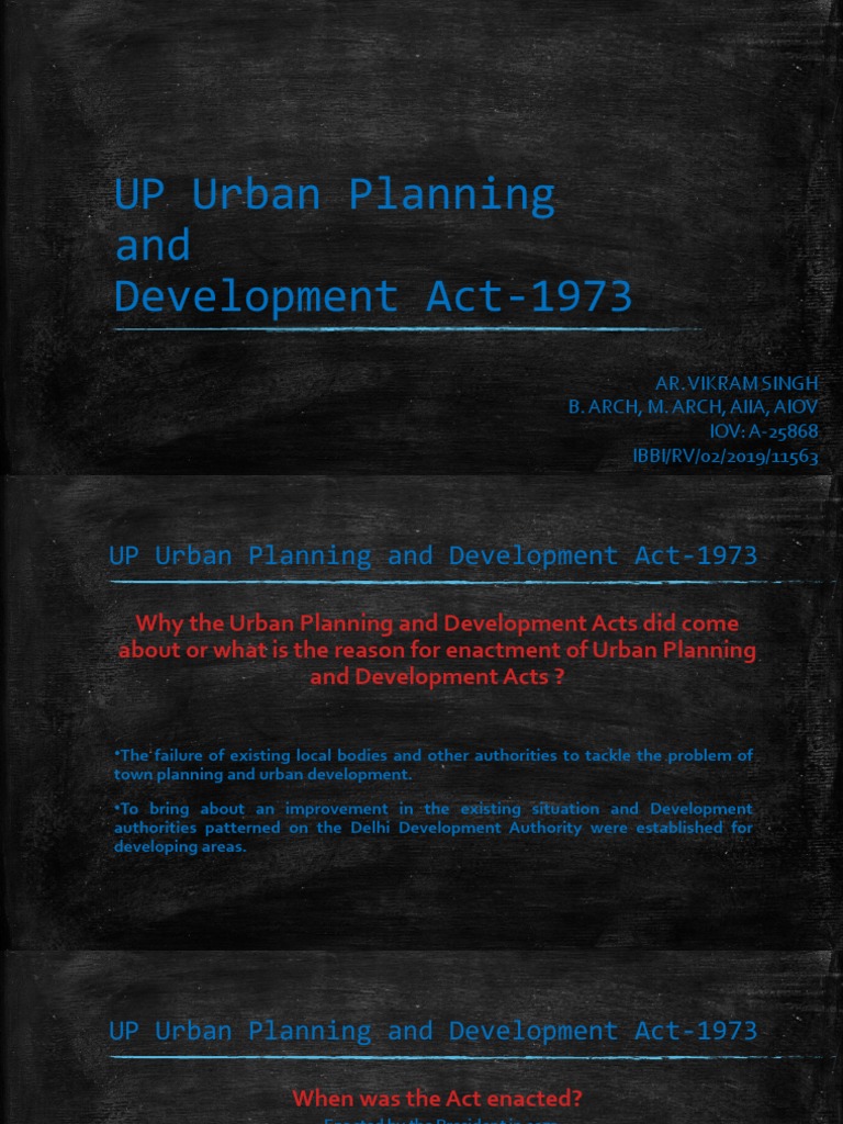 UP Urban Planning and Development Act-1973 | PDF | Government | Justice