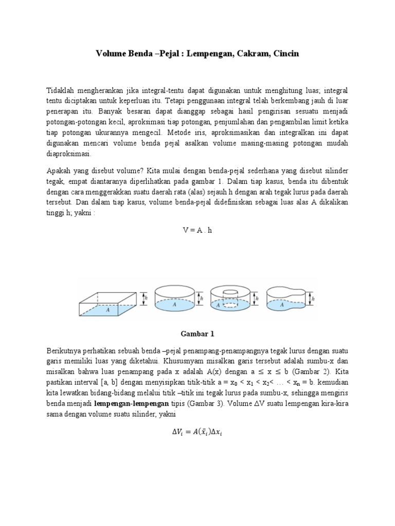 Volume Benda Putar Metode Cakram Dan Cincin | PDF | Metode & Bahan Ajar ...