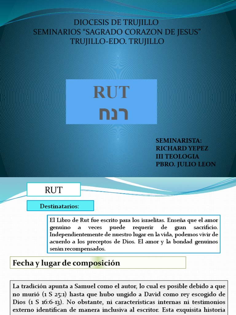 Análisis del Libro de Rut en la Biblia | PDF | Libro de rut | David