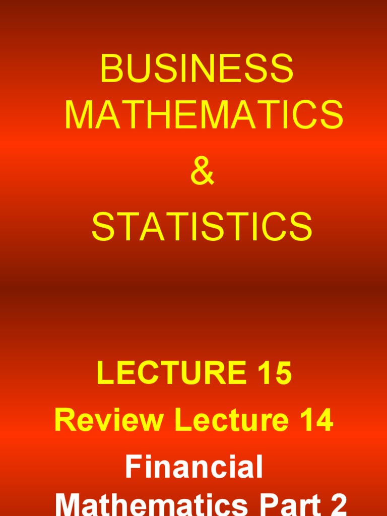 Business Mathematics & Statistics | PDF | Business Process | Microeconomics