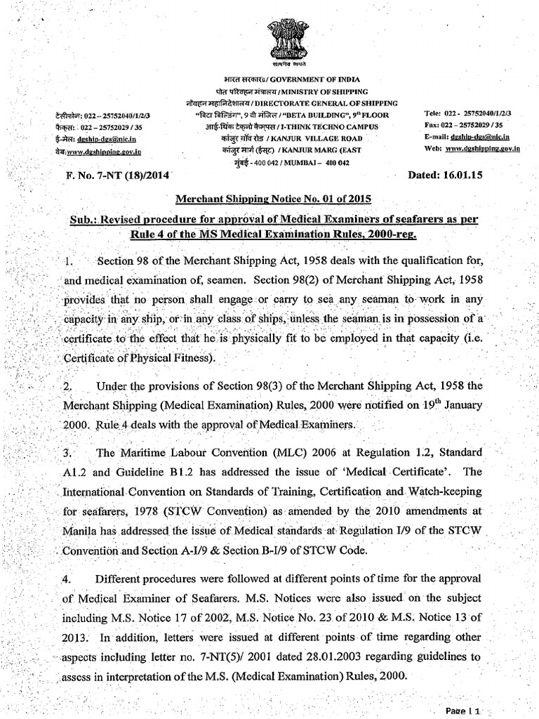 Dgs Ms Notice 1 - 2015 | PDF