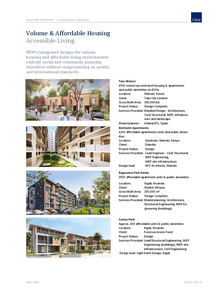 FBW Affordable Housing Projects in Rwanda | PDF | Economic Sectors ...