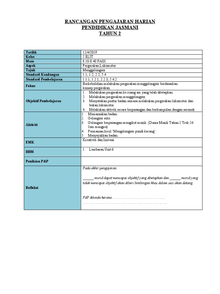 6.pergerakan Lokomotor (Menggelongsor) | PDF