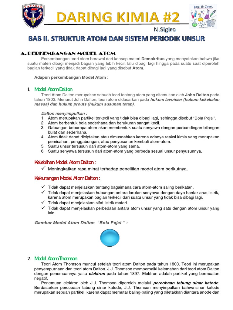 Perkembangan Model Atom | PDF