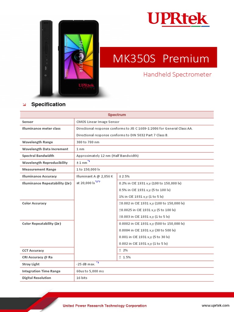 MK350S Premium Specificatin EN | PDF | Vision | Applied And ...