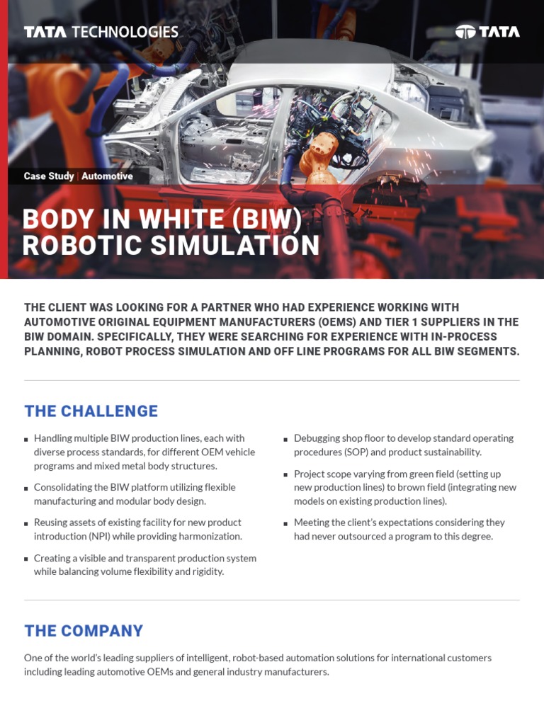 Body in White (Biw) Robotic Simulation: The Challenge | PDF ...