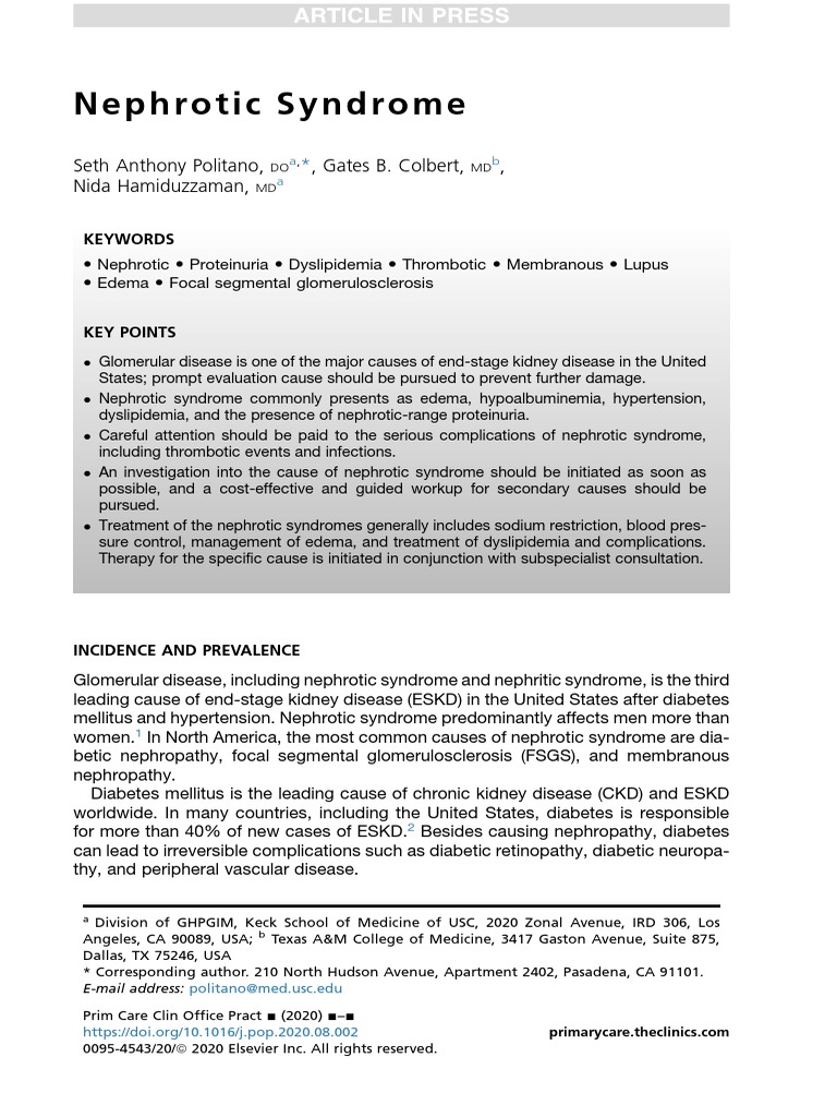Nephroticsyndrome: Seth Anthony Politano,, Gates B. Colbert,, Nida ...